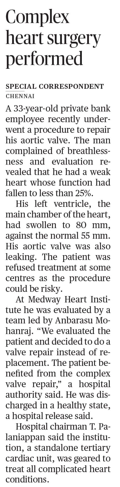 Complex heart surgery performed - Medway Hospitals